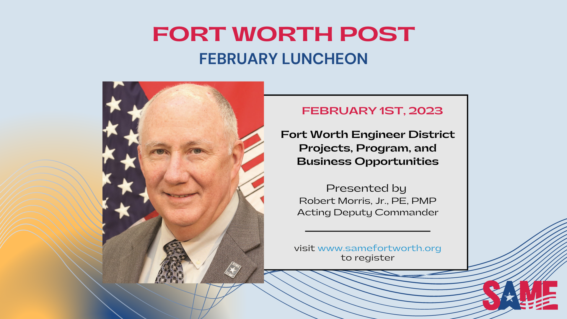 Register Now: February 9th Member Meeting – USACE Fort Worth Program Briefing – SAME Fort Worth Post