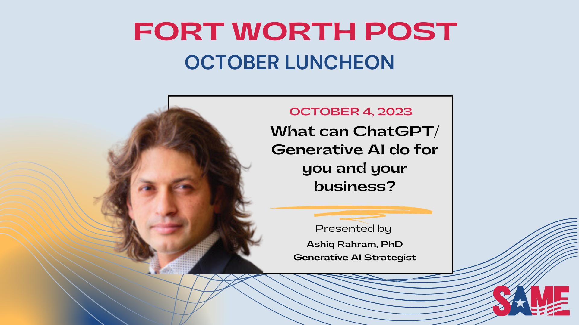 Registration open for our October Monthly Meeting – Generative AI Strategy – SAME Fort Worth Post