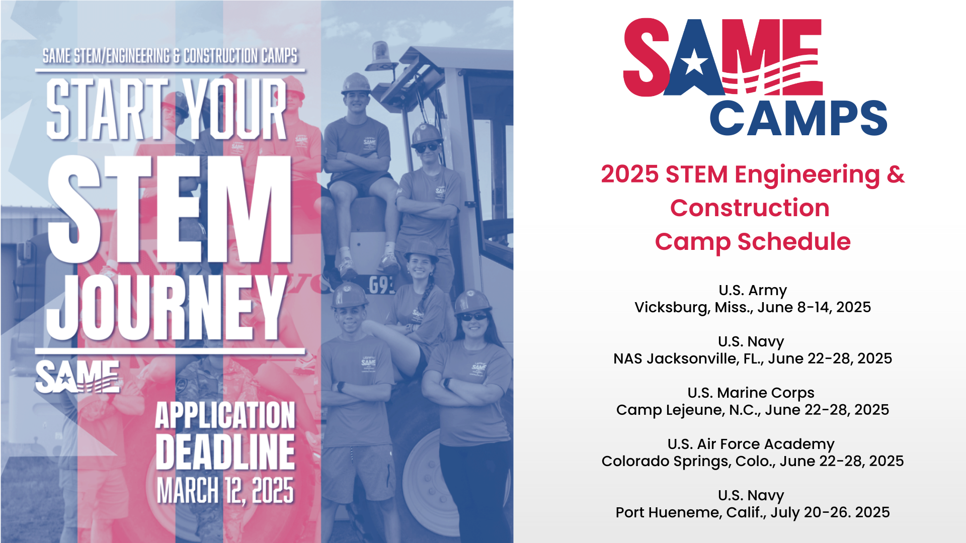 Apply for 2025 Engineering and Construction Camps – Due March 12 – SAME ...